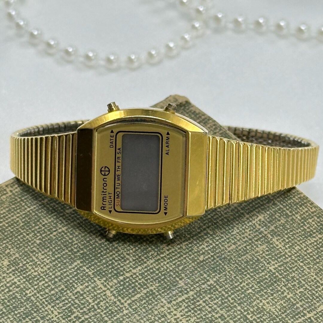 Vintage Gold Armitron Digital Watch - Etsy