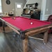 Pool Table Custom Handmade, Oak, Slate, Leather Pockets 8ft - Etsy