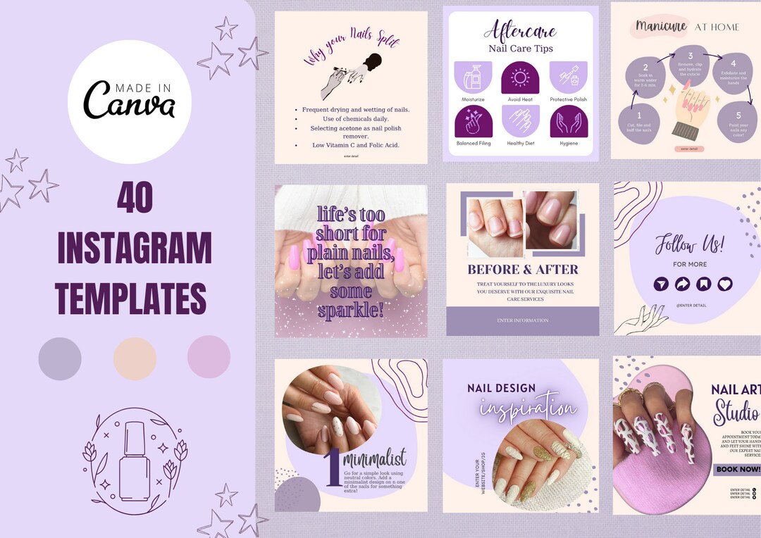 Nail Artists Instagram Post Nail Technician Instagram Post - Etsy