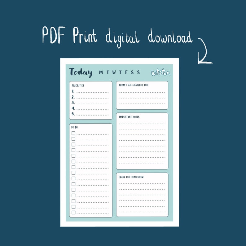 Daily Planner Desk Pad Digital Download - Etsy