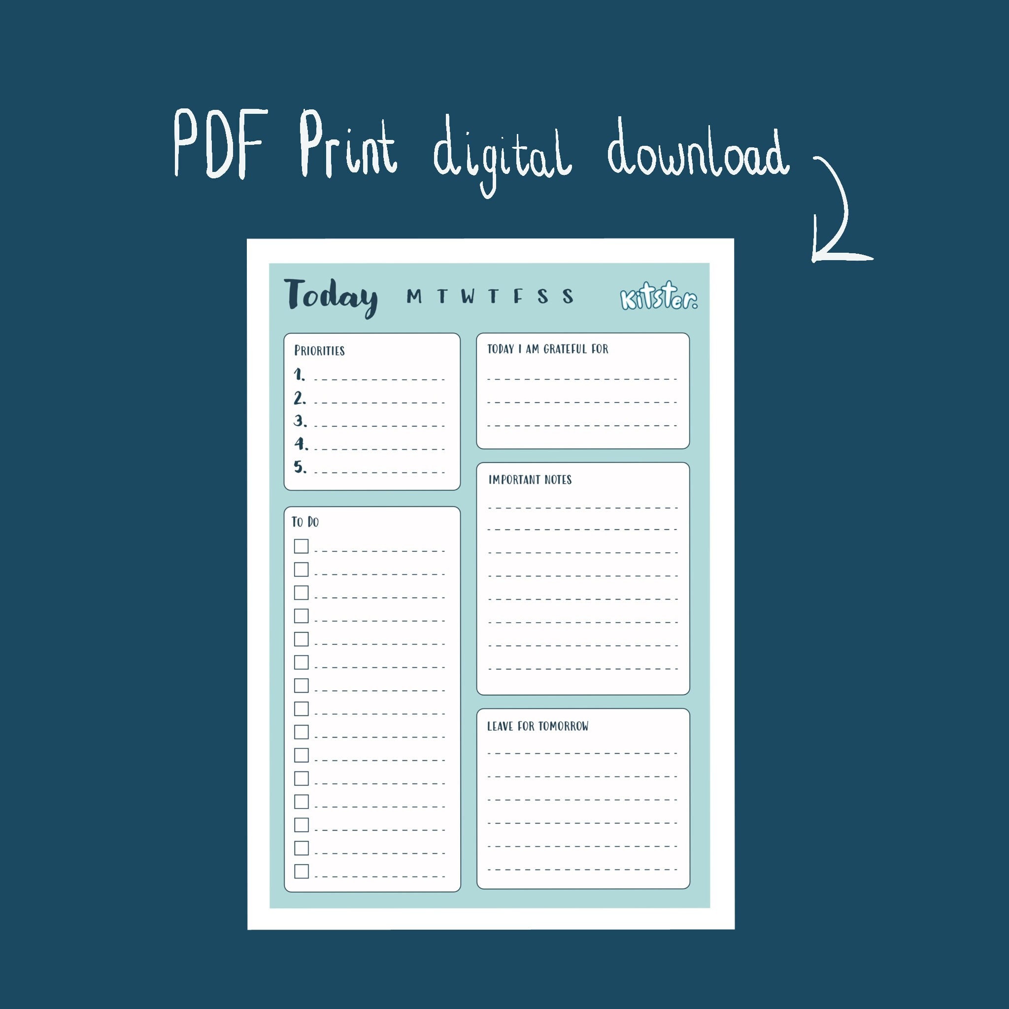 Daily Planner Desk Pad Digital Download - Etsy