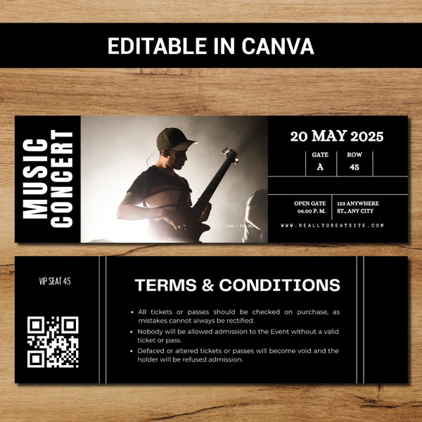 Canva Downloadable Ticket - Etsy