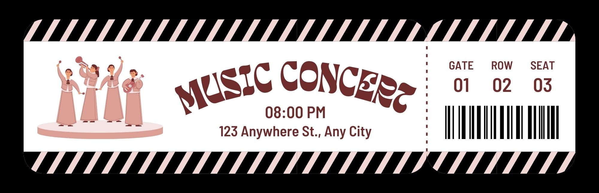 Editable Concert Ticket Template for Canva printable Gift - Etsy