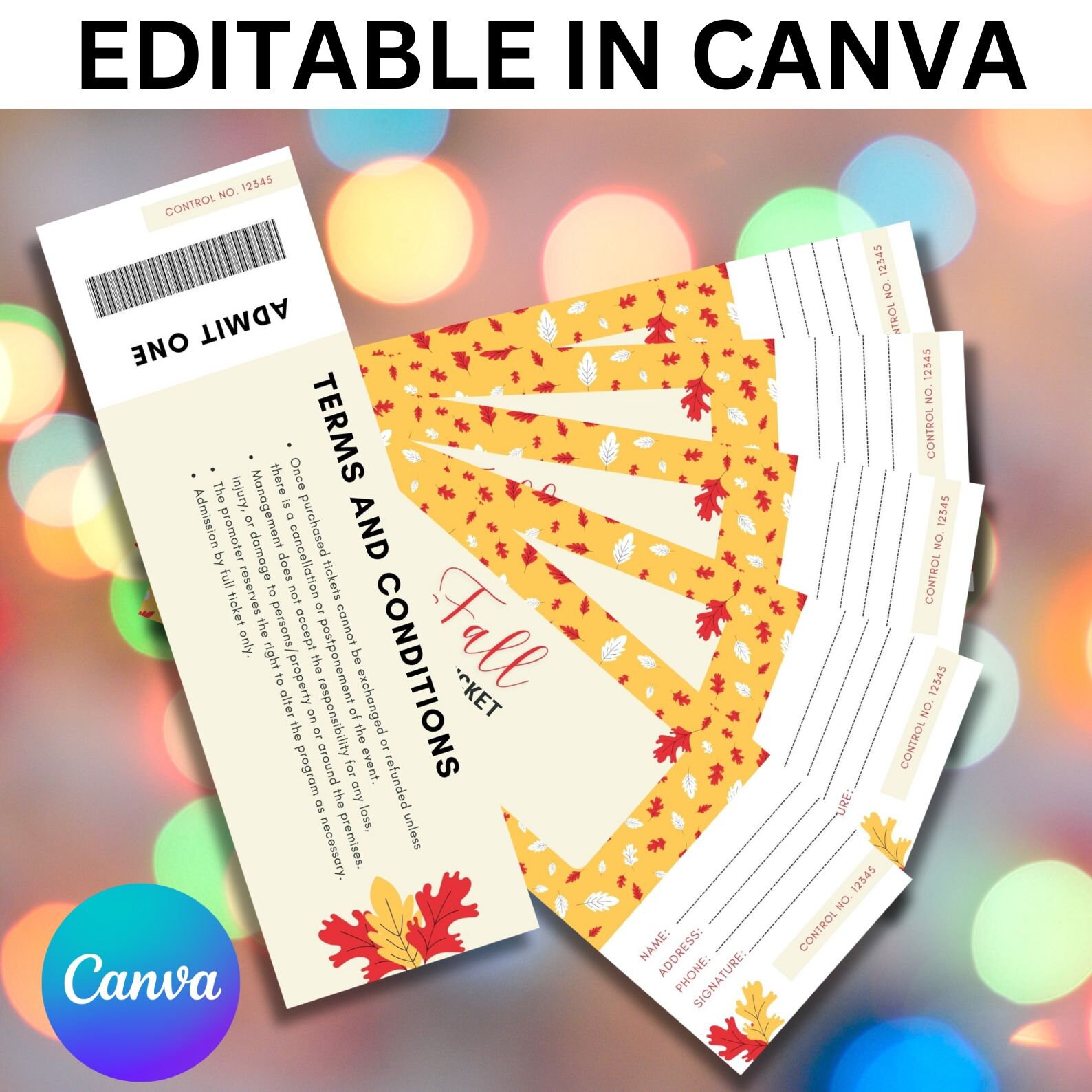 Editable Raffle Ticket Template Event Ticket Digital - Etsy