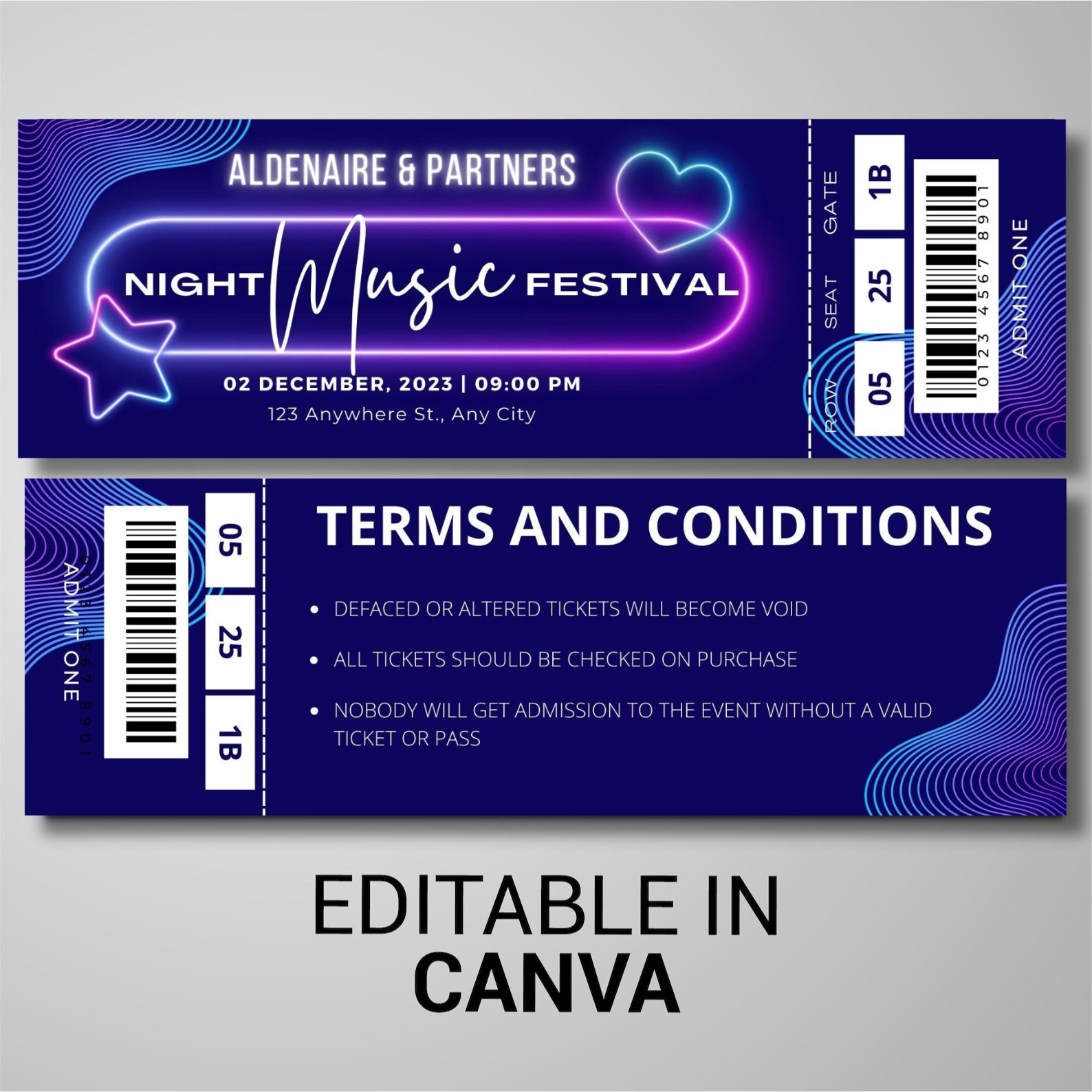 Event Ticket Template EDITABLE DIY Event Printable Surprise - Etsy