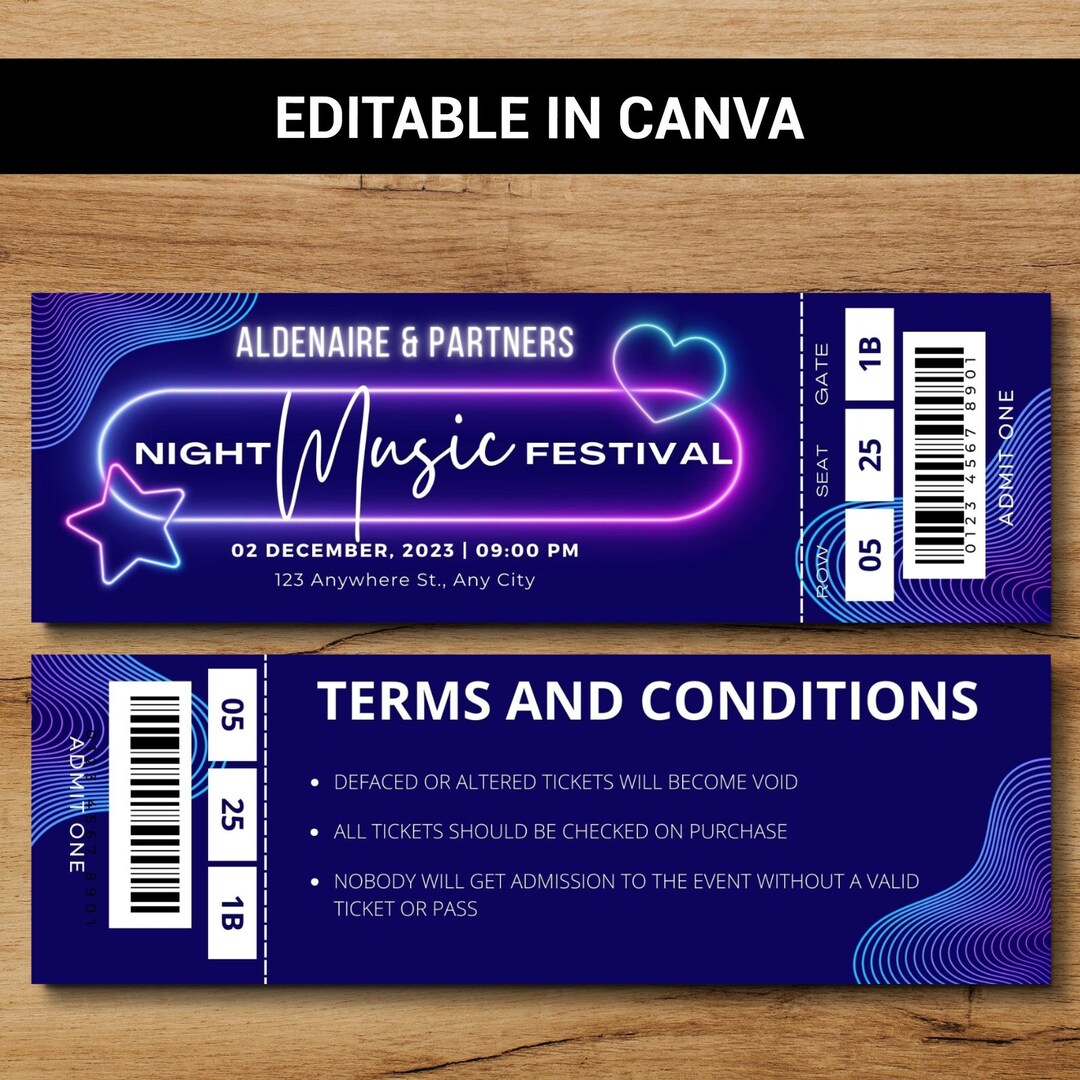 Event Ticket Template EDITABLE DIY Event Printable Surprise - Etsy