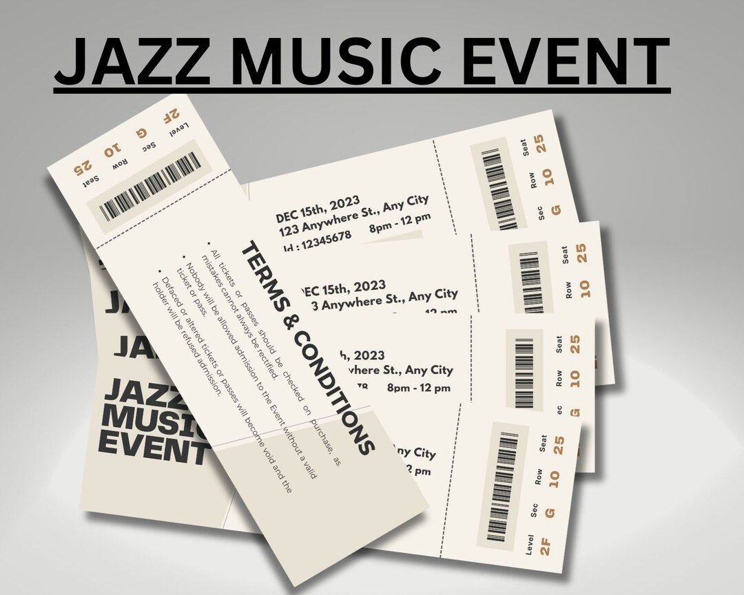 Editable Concert Ticket Template for Canva printable Gift - Etsy Singapore