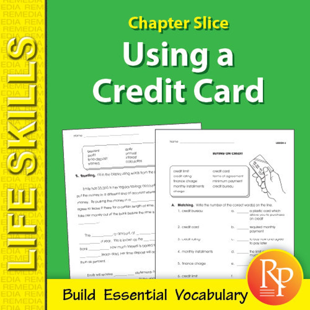 Using a Credit Card - Life Skills Chapter Unit - Etsy