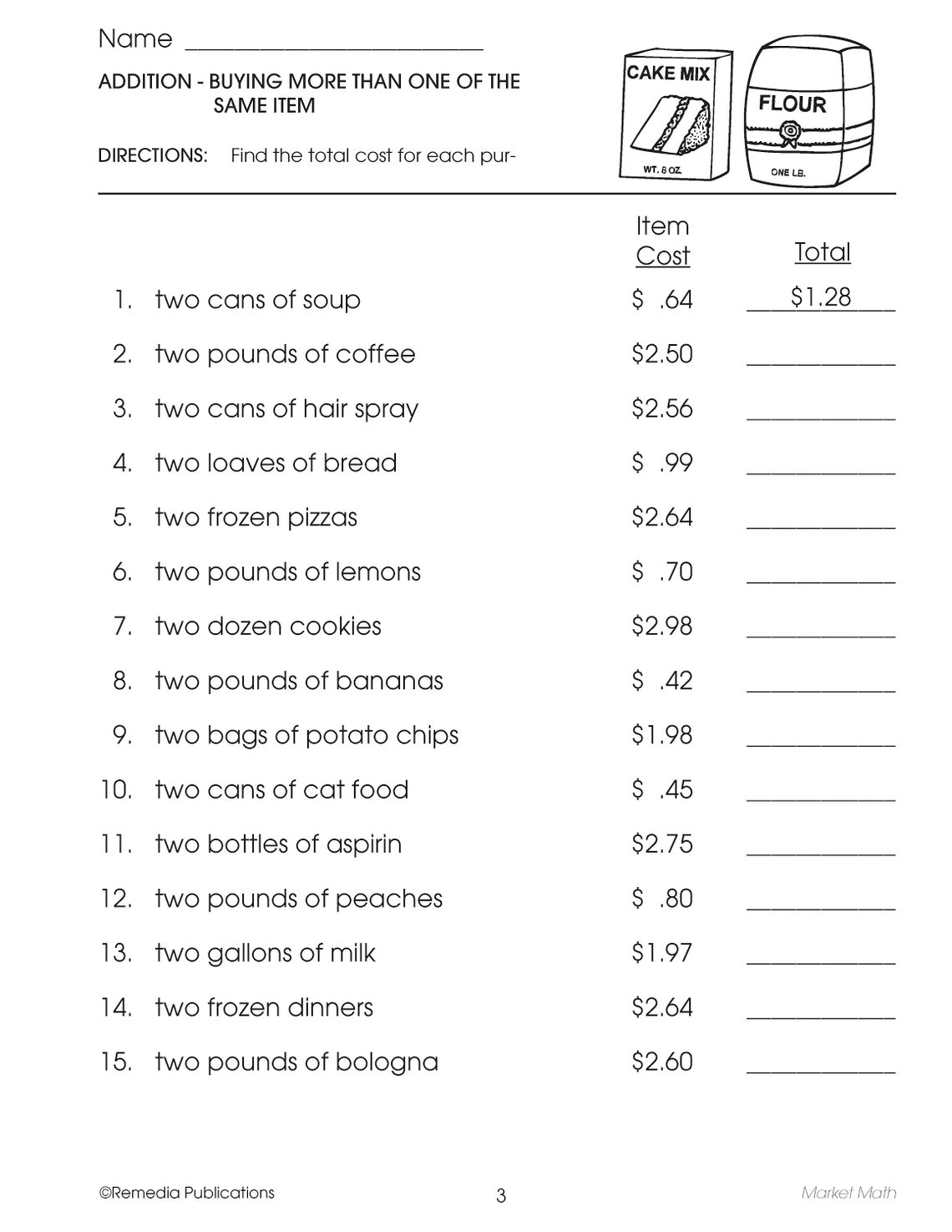 Real-world Market Math: Consumer Word Problems and Menu - Etsy