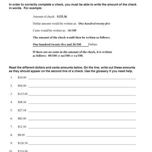 Checkbook Math: Life Skills Activities - Word Problems - Deposits ...
