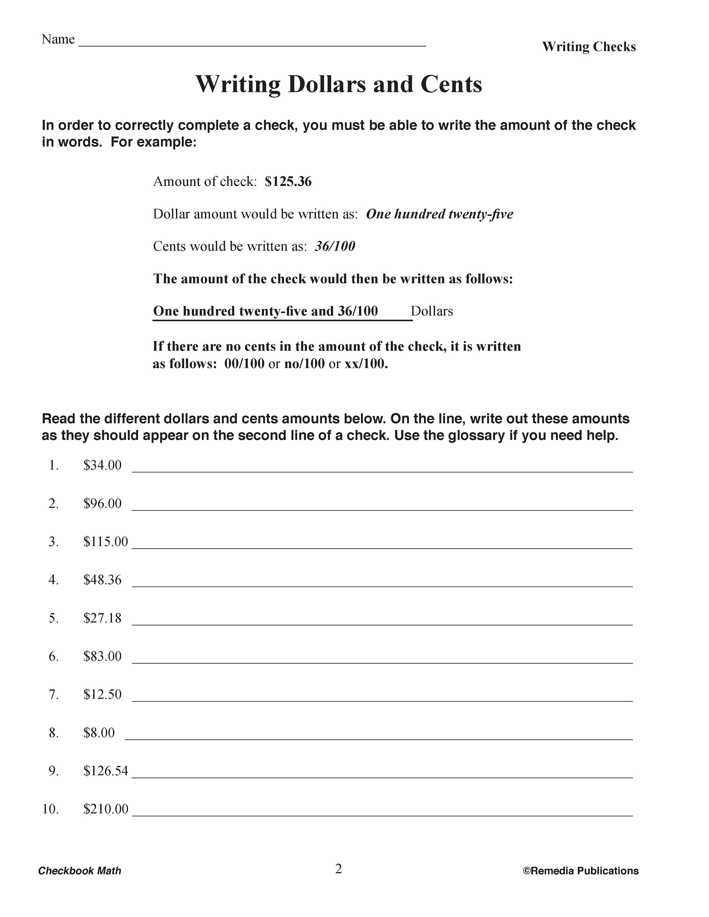 Checkbook Math: Life Skills Activities - Word Problems - Deposits ...