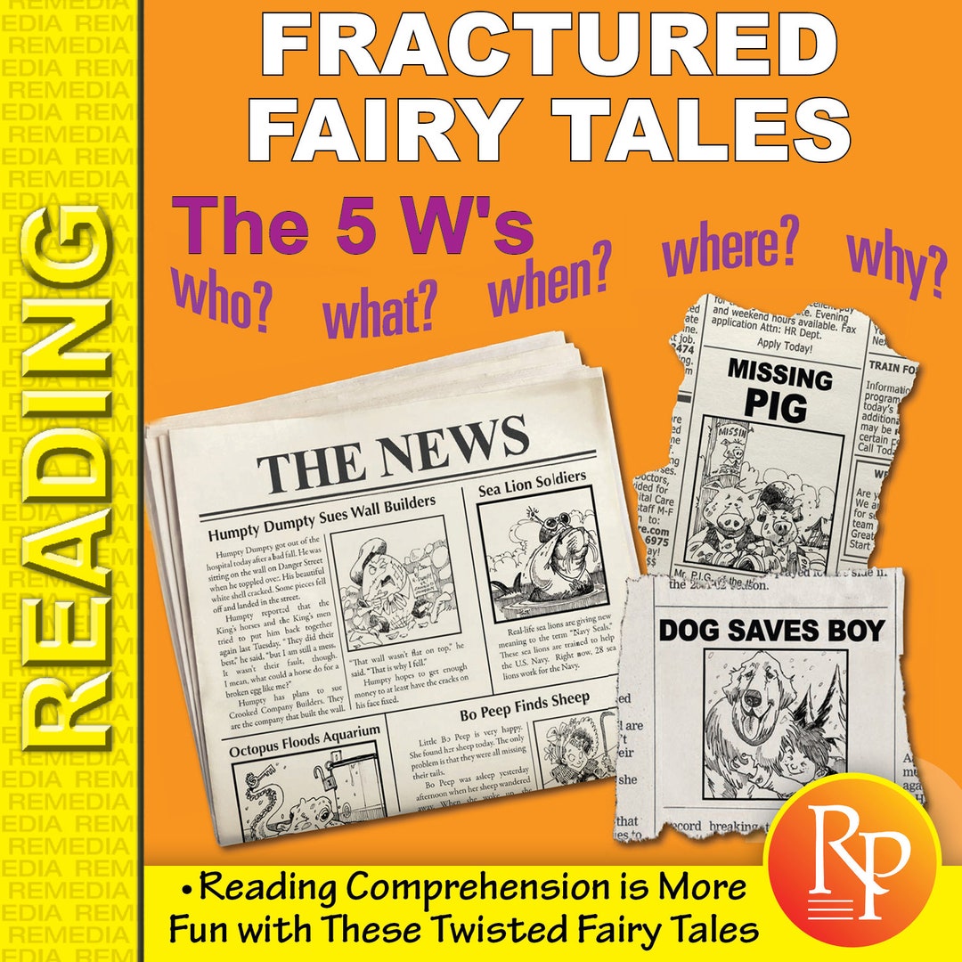 Fractured Fairy Tales & 5 Wh Questions for Reading Comprehension ...
