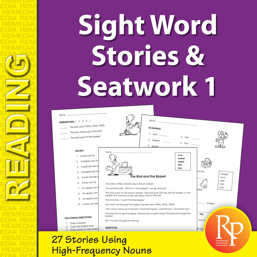 Sight Word Stories and Seatwork Book 1 - Etsy