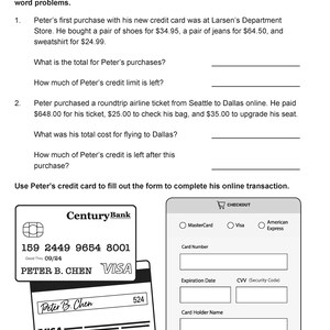 Credit Card Math: Real World Consumer Math - Etsy
