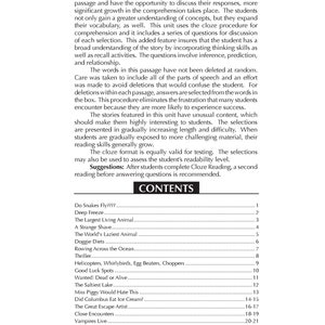 20 Cloze Reading Passages and Comprehension Activities: Reading Level 4 ...