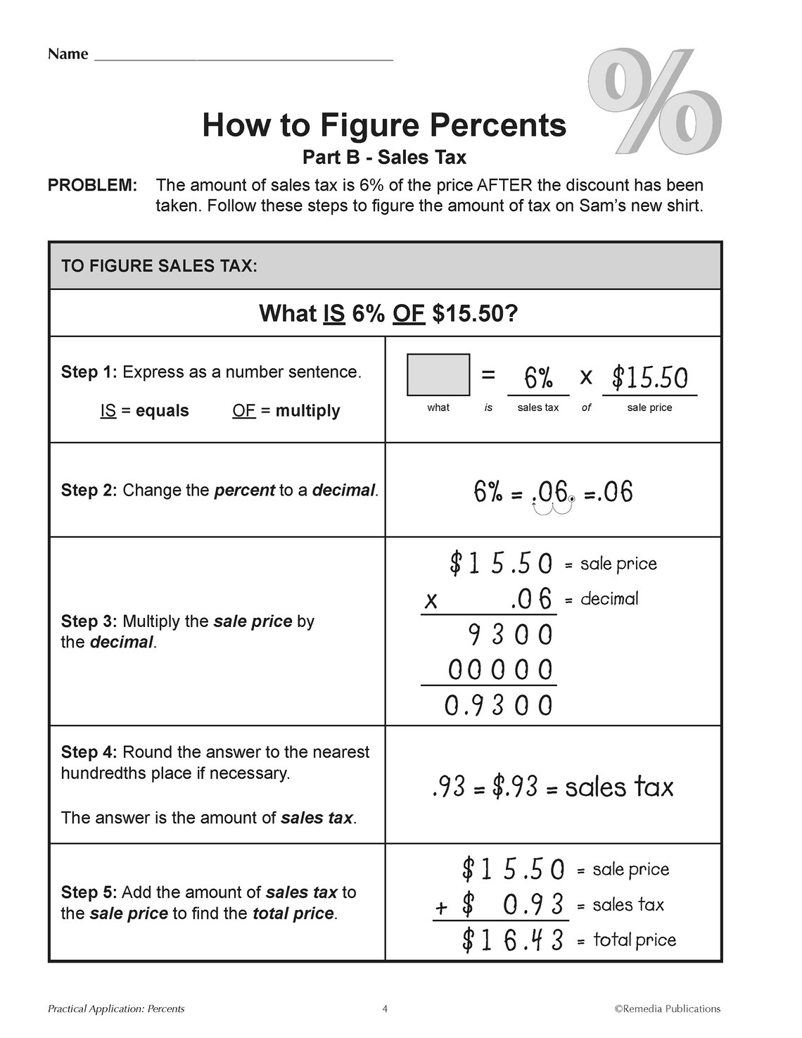 Consumer Percents: Discounts & Sales Tax Math Word Problems - Real ...