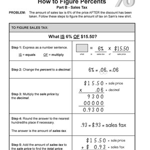 Consumer Percents: Discounts & Sales Tax Math Word Problems - Real ...