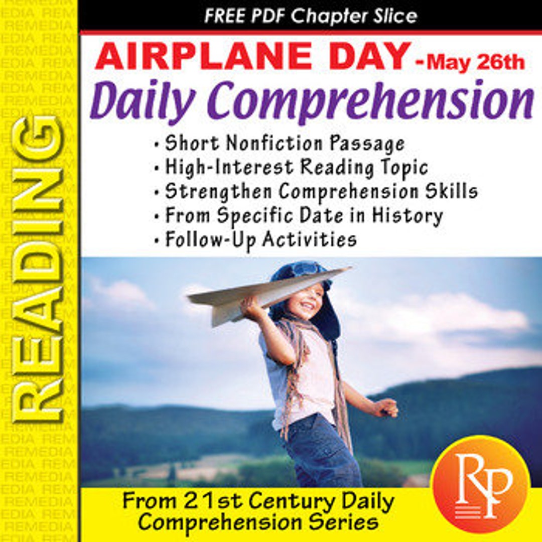 National Airplane Day: Reading Comprehension - Non Fiction - Finding ...