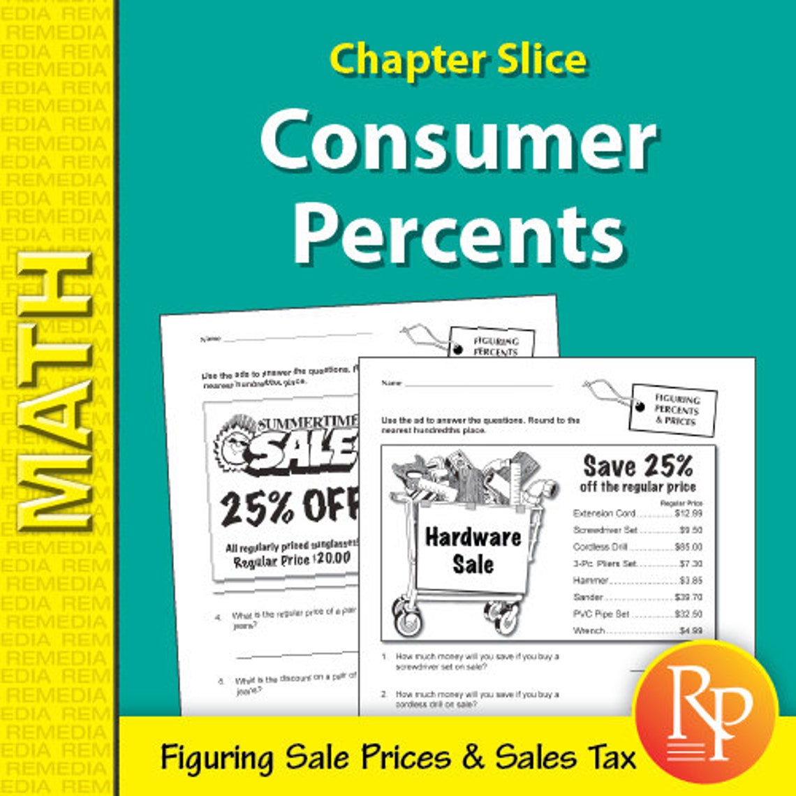 Consumer Percents: Discounts & Sales Tax Math Word Problems - Real ...