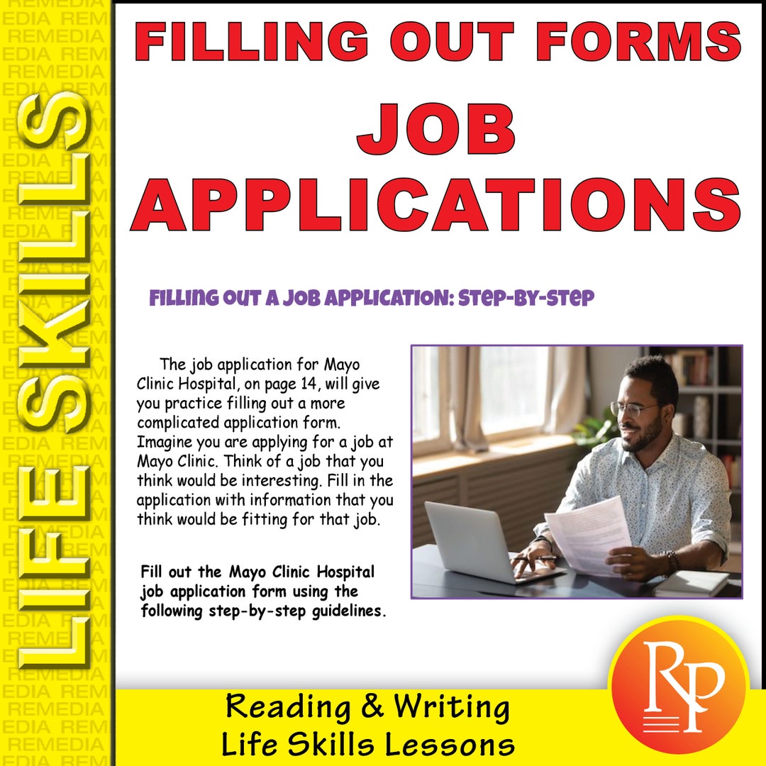 Job Applications: Life Skills Lessons - Filling Out Forms - Reading ...
