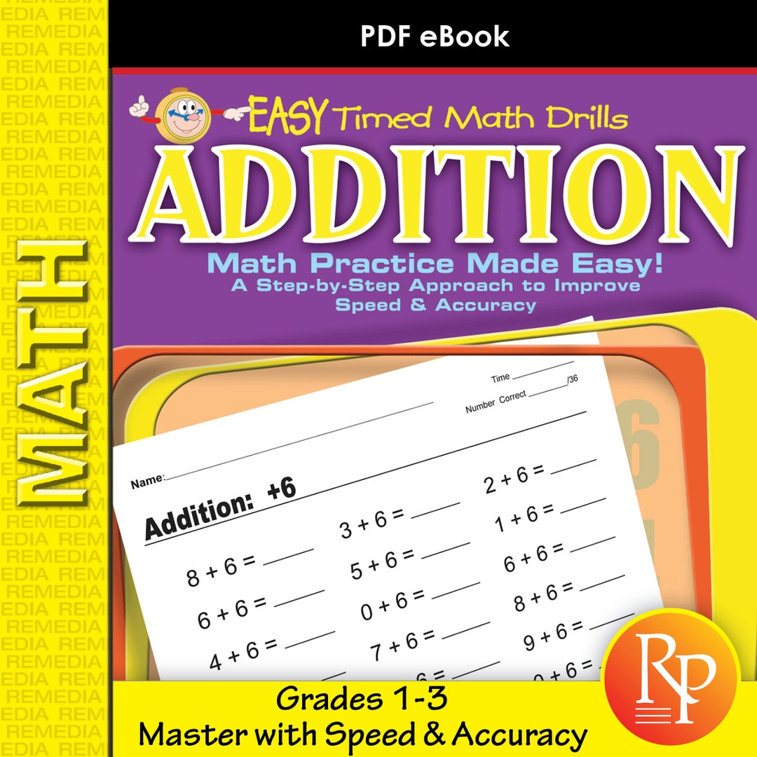 Addition: Easy Timed Math Drills - Daily - Warm-up - Etsy