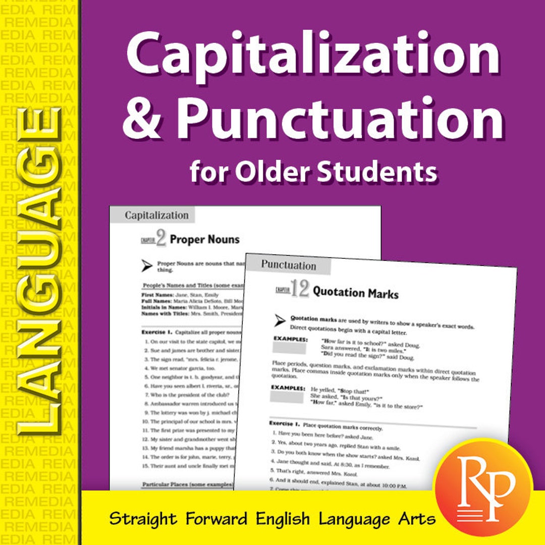 Capitalization and Punctuation: ELA for Older Students | Activities ...