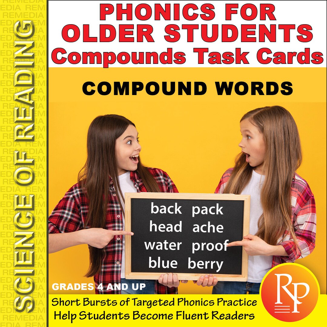 Science of Reading - Phonics for Older Students: Compounds Task Cards ...