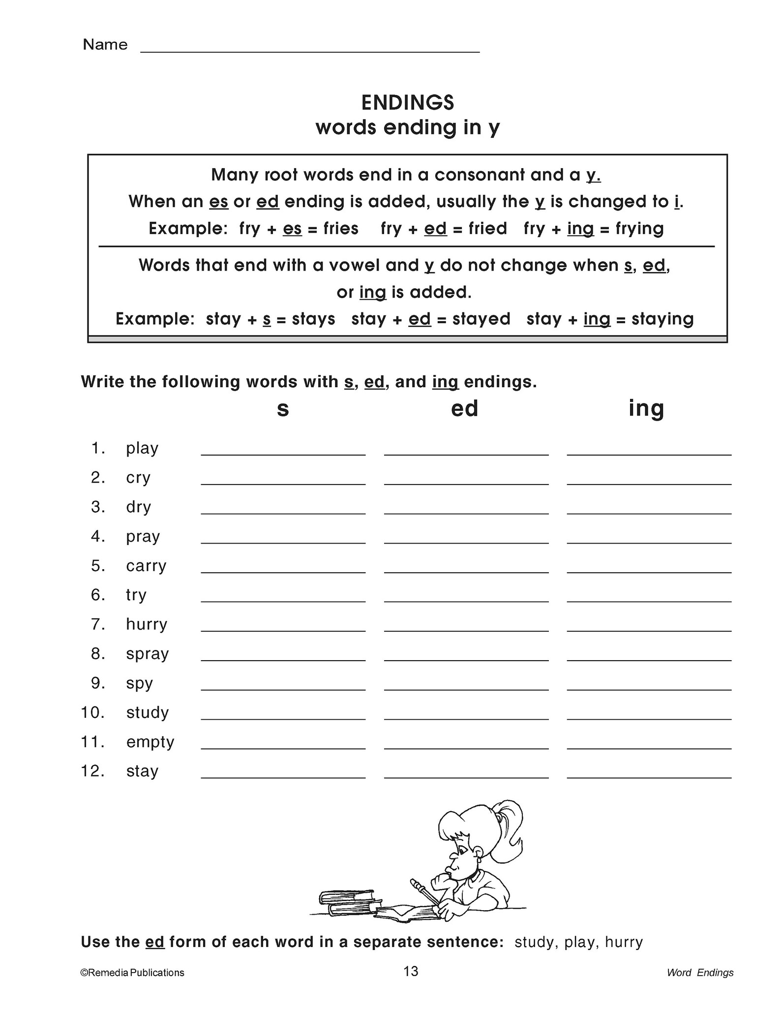 Word Endings: Adding -s, -es, -ed, and -ing to Root Words - Etsy