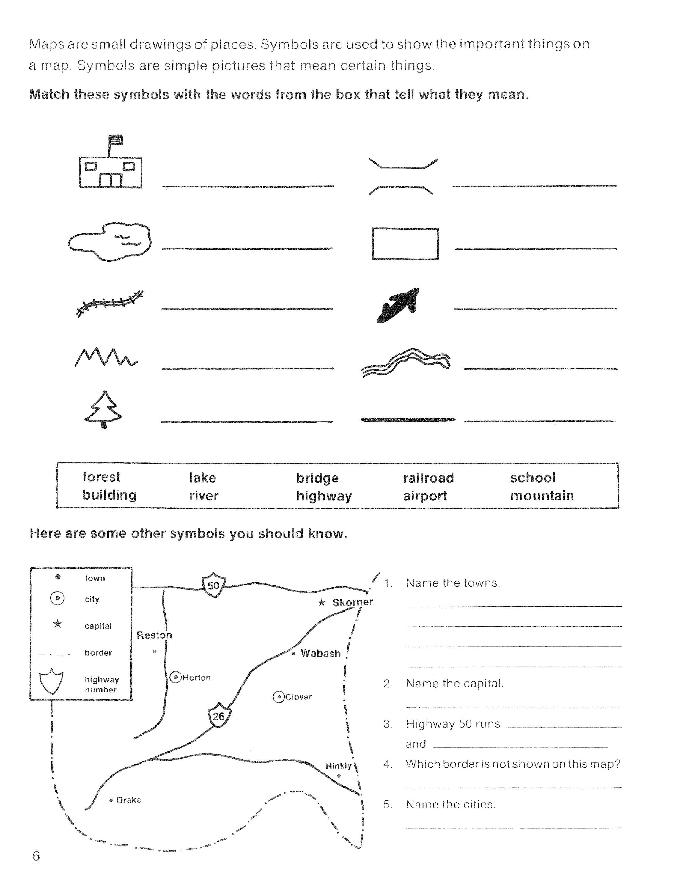 MAP SKILLS: Compass, Map Symbols, and Legends - Activities - Etsy