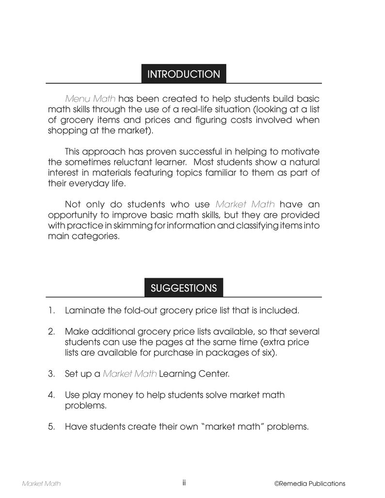 Real-world Market Math: Consumer Word Problems and Menu - Etsy