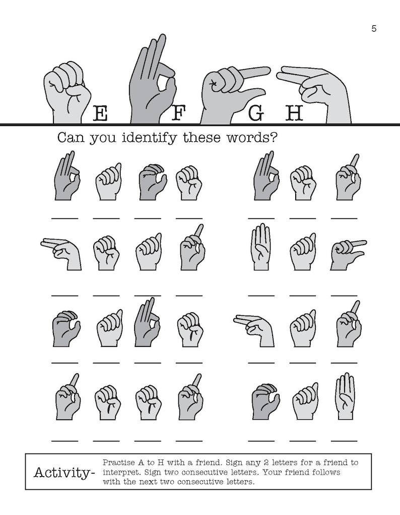 The Finger Alphabet: Beginning Sign Language - Etsy