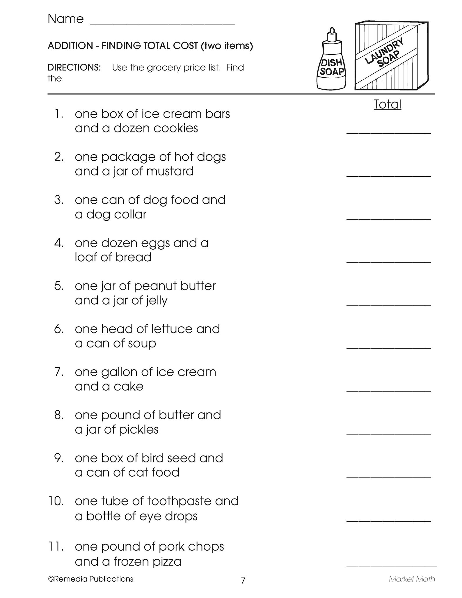 Real-world Market Math: Consumer Word Problems and Menu - Etsy