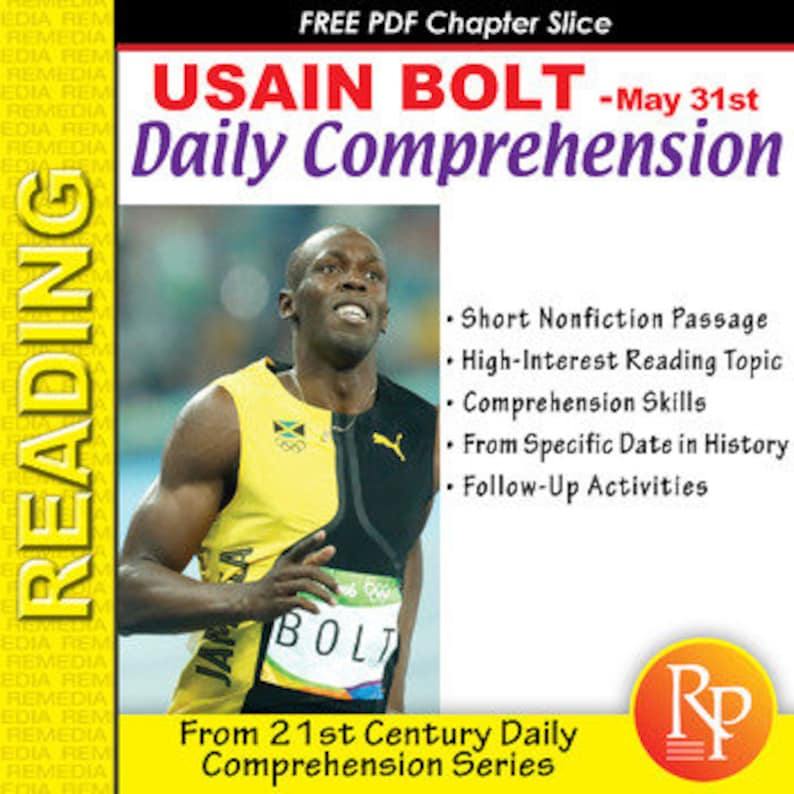 Usain Bolt: Reading Comprehension - Non Fiction - Main Idea ...