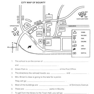 MAP SKILLS: Compass, Map Symbols, and Legends - Activities - Etsy