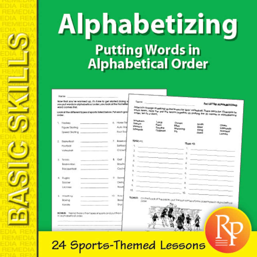 Alphabetizing: Putting Words in Alphabetical Order - ABC Worksheets - Etsy