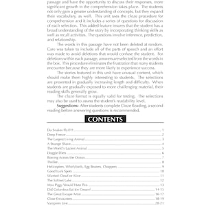 20 Cloze Reading Passages and Comprehension Activities: Reading Level 4 ...