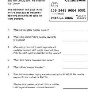 Credit Card Math: Real World Consumer Math - Etsy