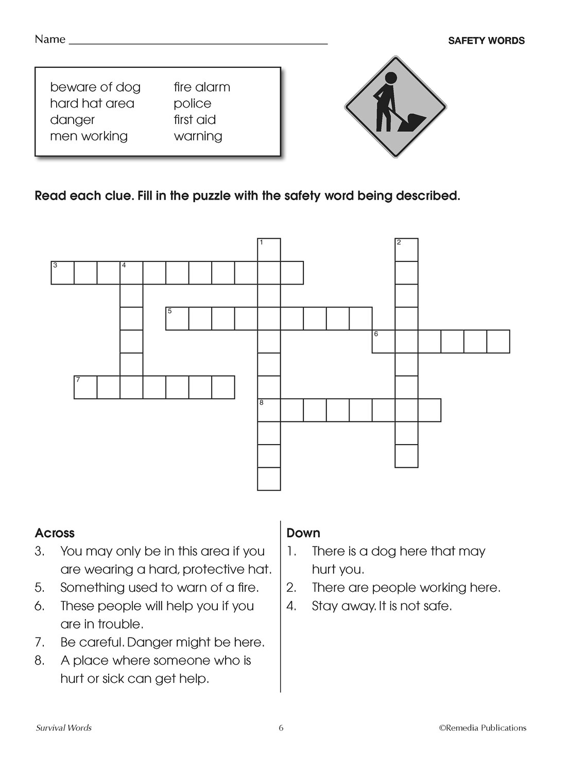 Safety Words Unit: Survival Signs and Symbols Vocabulary - Etsy