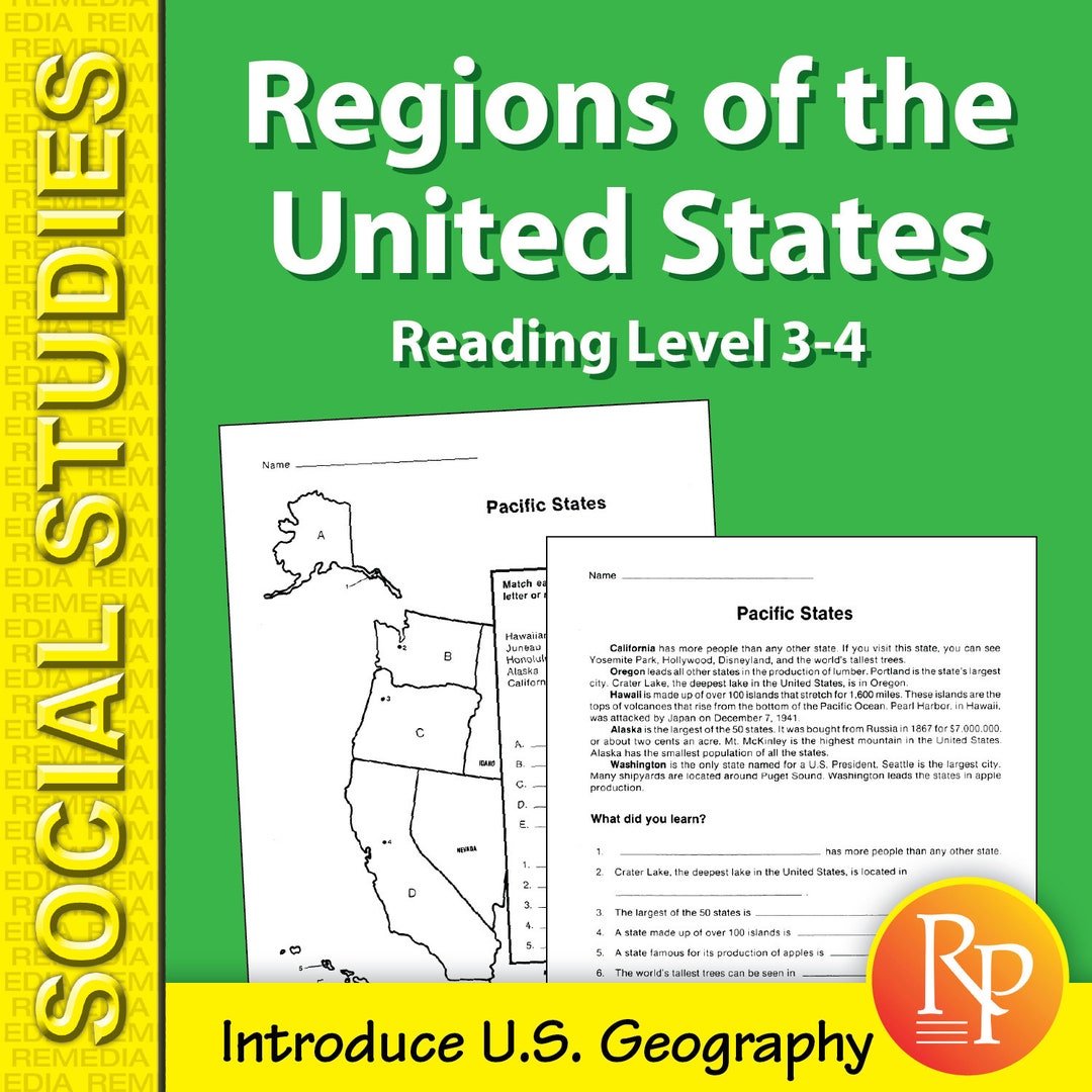 REGIONS OF THE U.S. | Map | Geography - Etsy