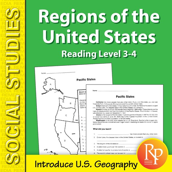Us Geography Map Activity U.S. Geography Printable Worksheets,