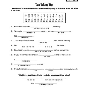 TEST TAKING STRATEGIES and Tips for Reading, Math, Language and More ...