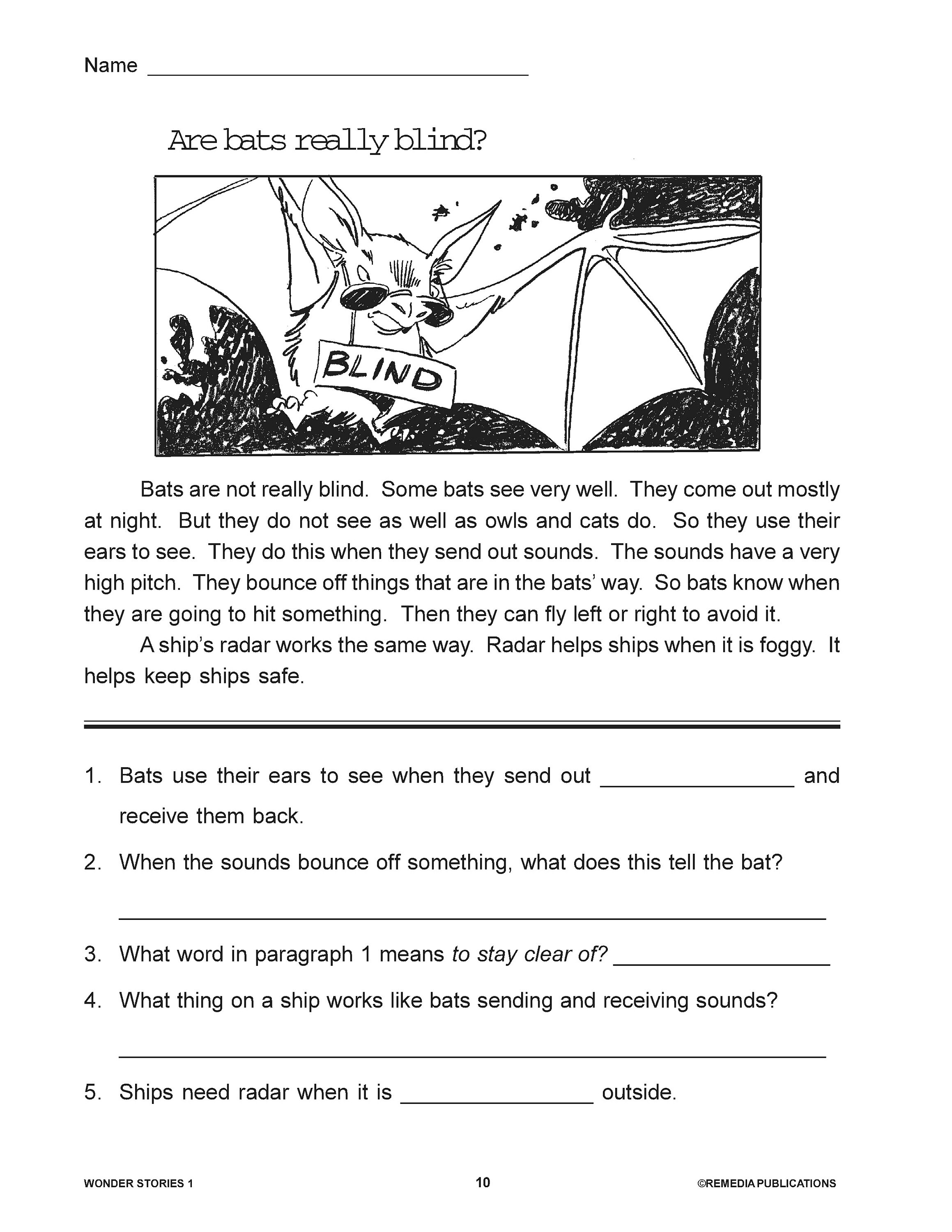 Reading Comprehension "i Wonder" Stories: Short Passages - High ...