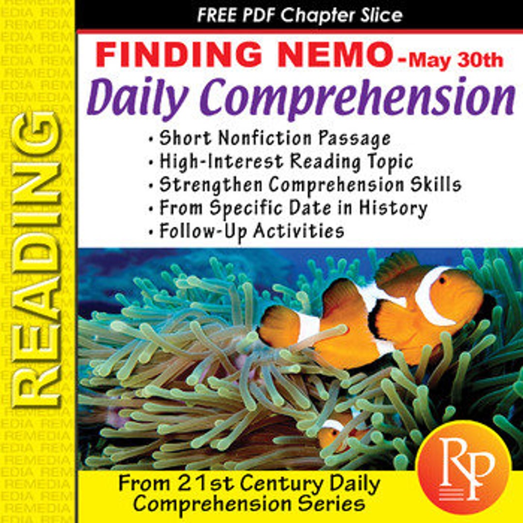 Finding Nemo: Reading Comprehension - Non Fiction - Main Idea ...