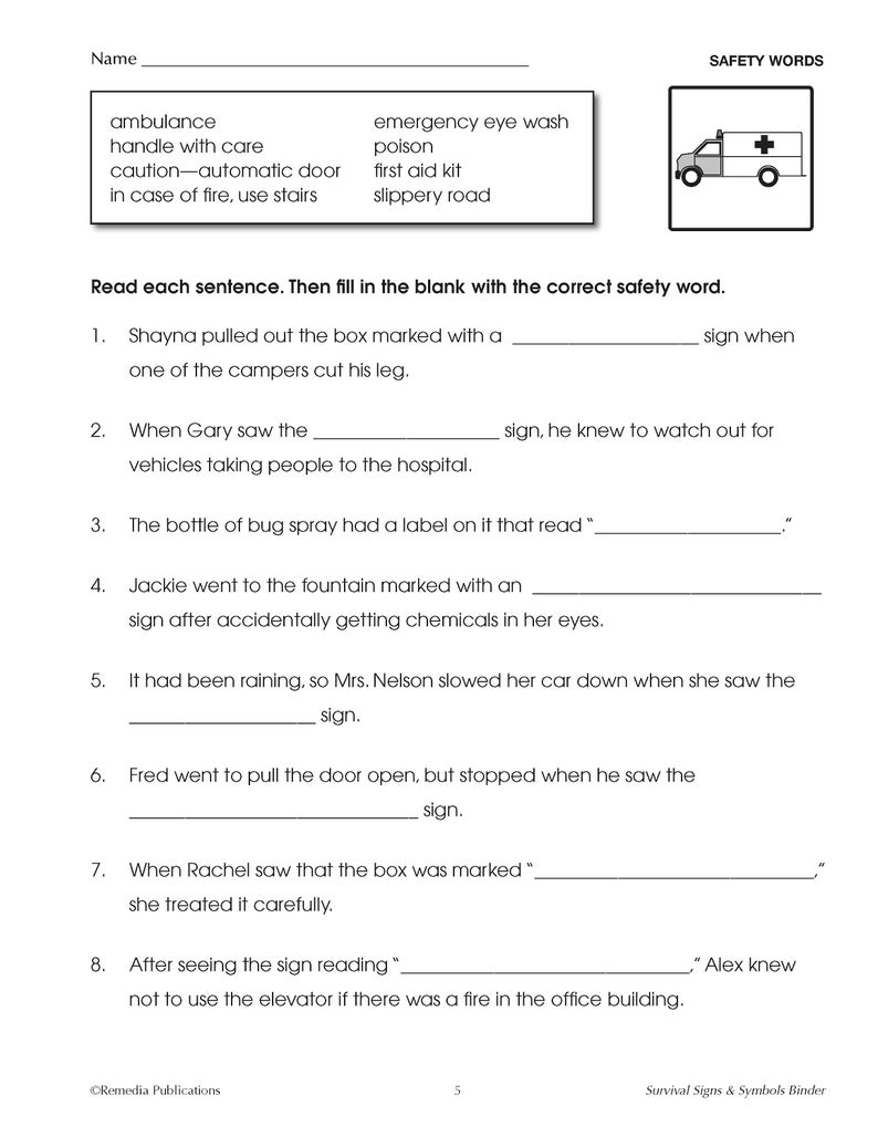 160 SURVIVAL SIGNS, Symbols and Words: Life Skills Lessons and ...