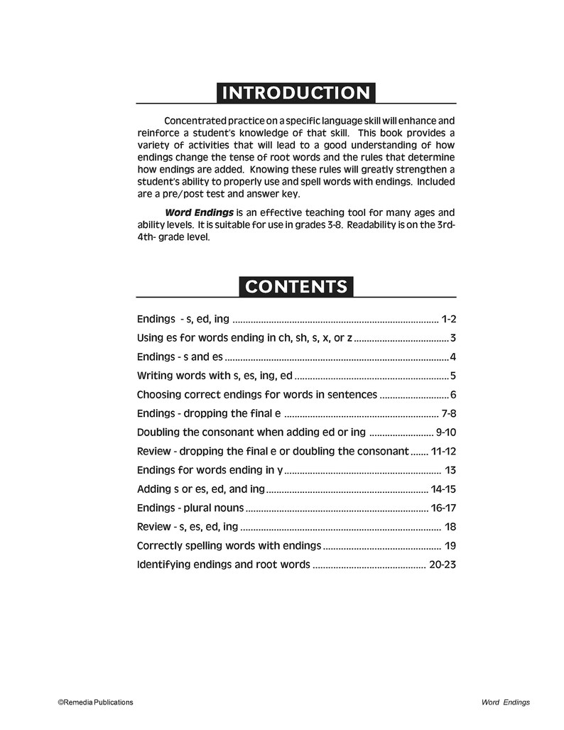 Word Endings: Adding -s, -es, -ed, and -ing to Root Words - Etsy
