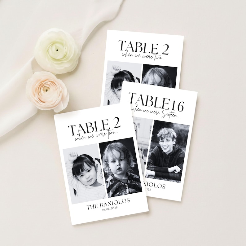 PRINTED+SHIPPED Photo Table Number, Custom Photo Table Numbers, Table ...