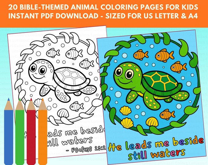 Bible Verse Coloring Pages for Kid Christian Farm Animal Coloring Book ...