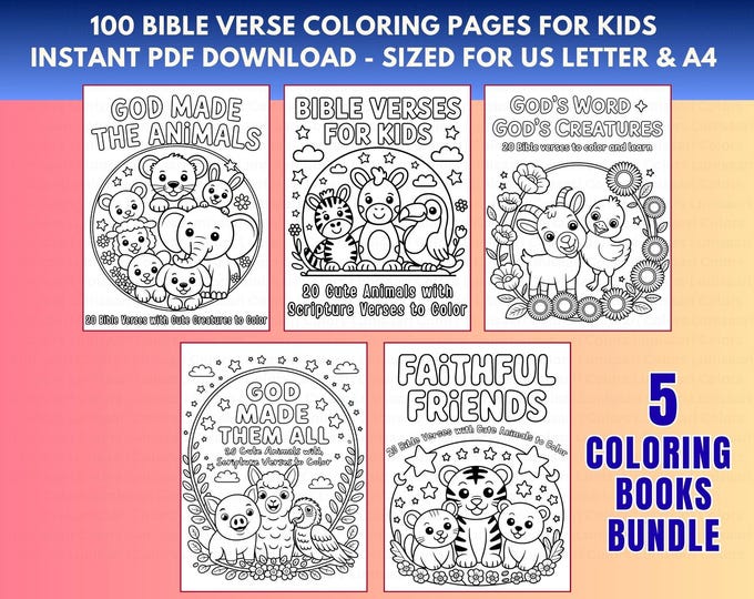 Bible Verse Coloring Pages for Kid Christian Farm Animal Coloring Book ...