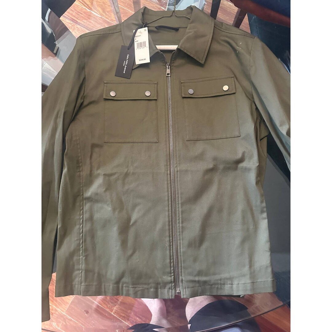 Saks Fifth Avenue Modern Military Jacket Olive M NWT - Etsy