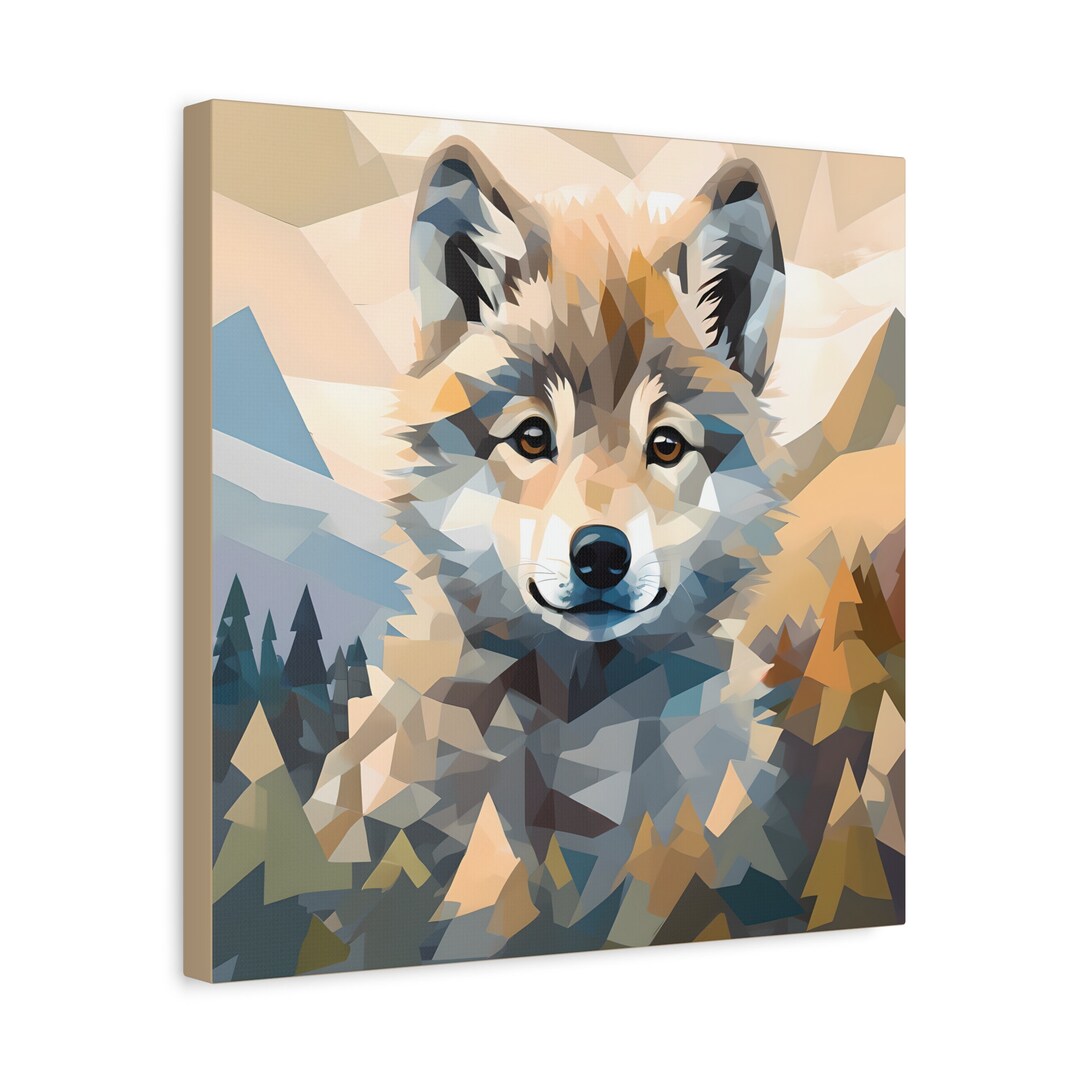 Wolf Pup Wall Art Canvas Print for Nursery, Classroom, Playroom Decor ...